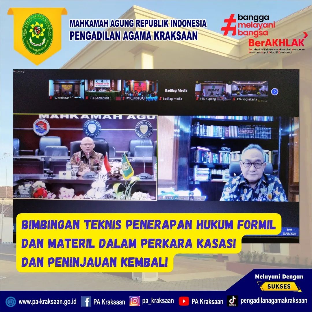 Pengadilan Agama Kraksaan Mengikuti Bimbingan Teknis dengan Tema ...